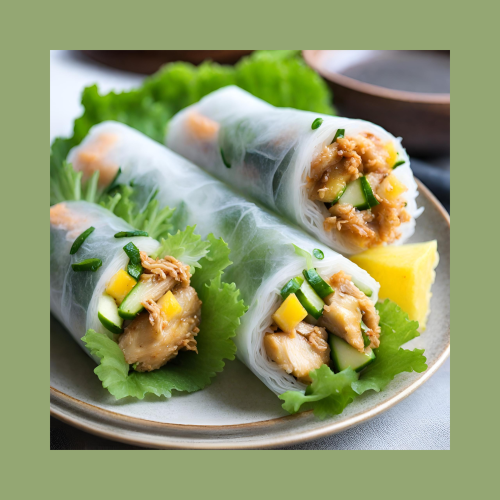 Cajun chicken rice paper rolls | My Nutrition Clinic